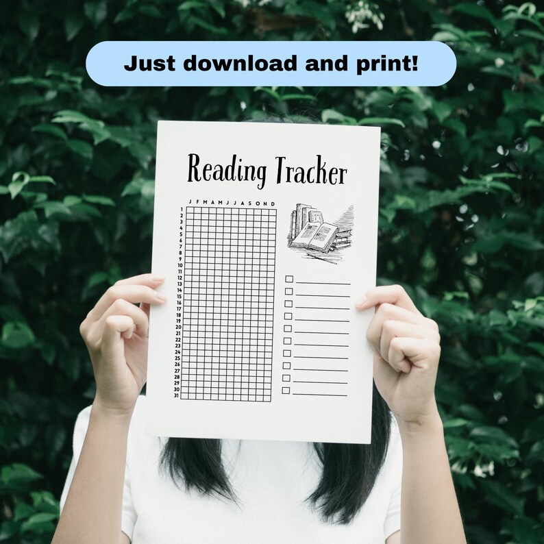 Printable Yearly Reading Tracker, Book Journal Template, Simple Reading ...