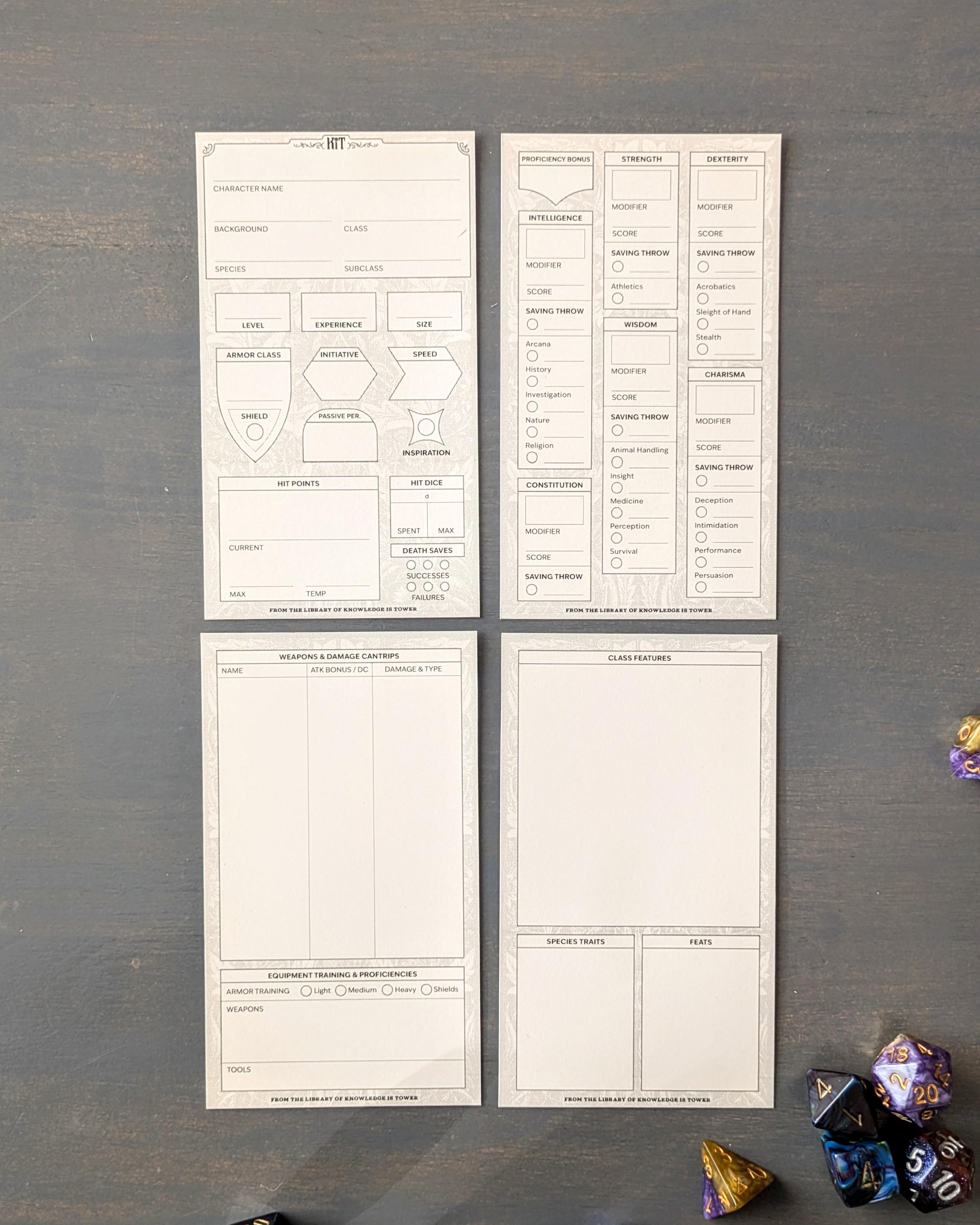 Dnd Character Sheet Cards - Library Card Style Dnd Character Sheet ...
