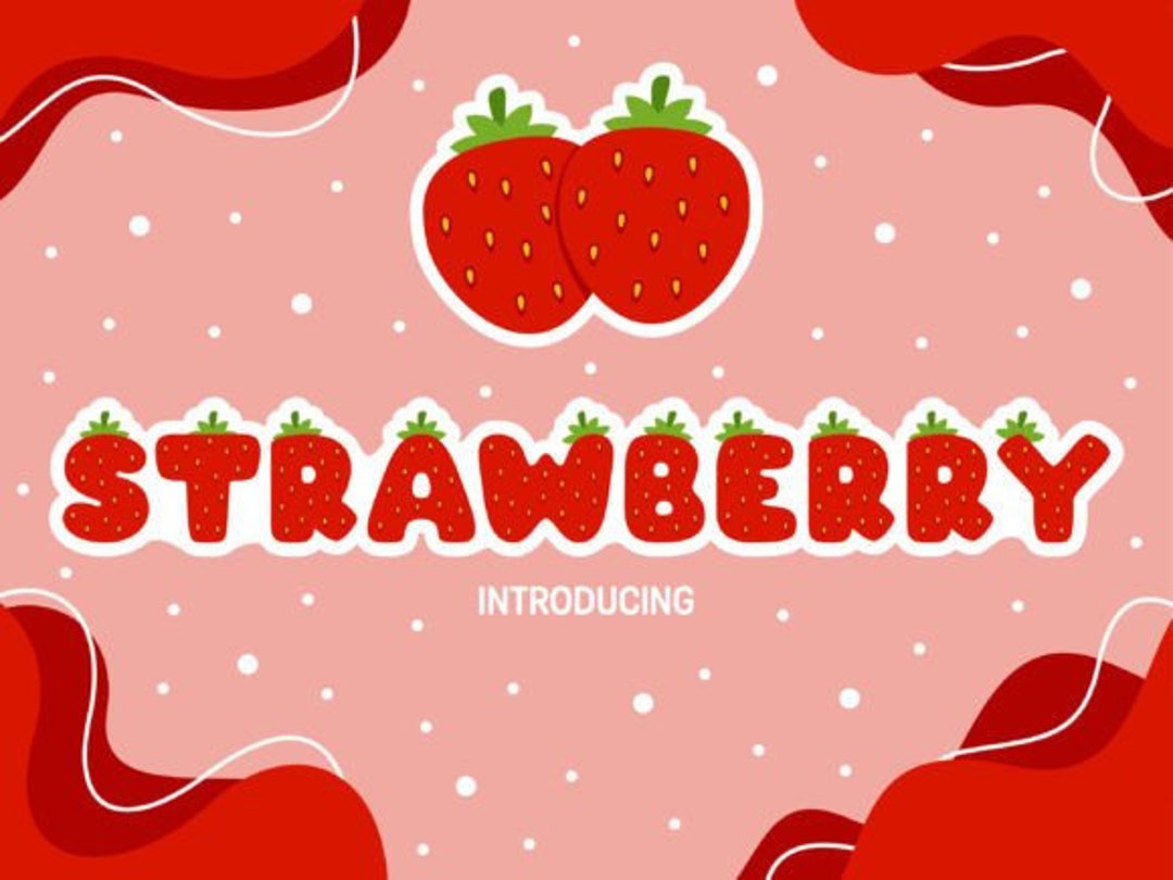 Strawberry Font, Cute Font, Display Font, Calligraphy Font, Personal ...
