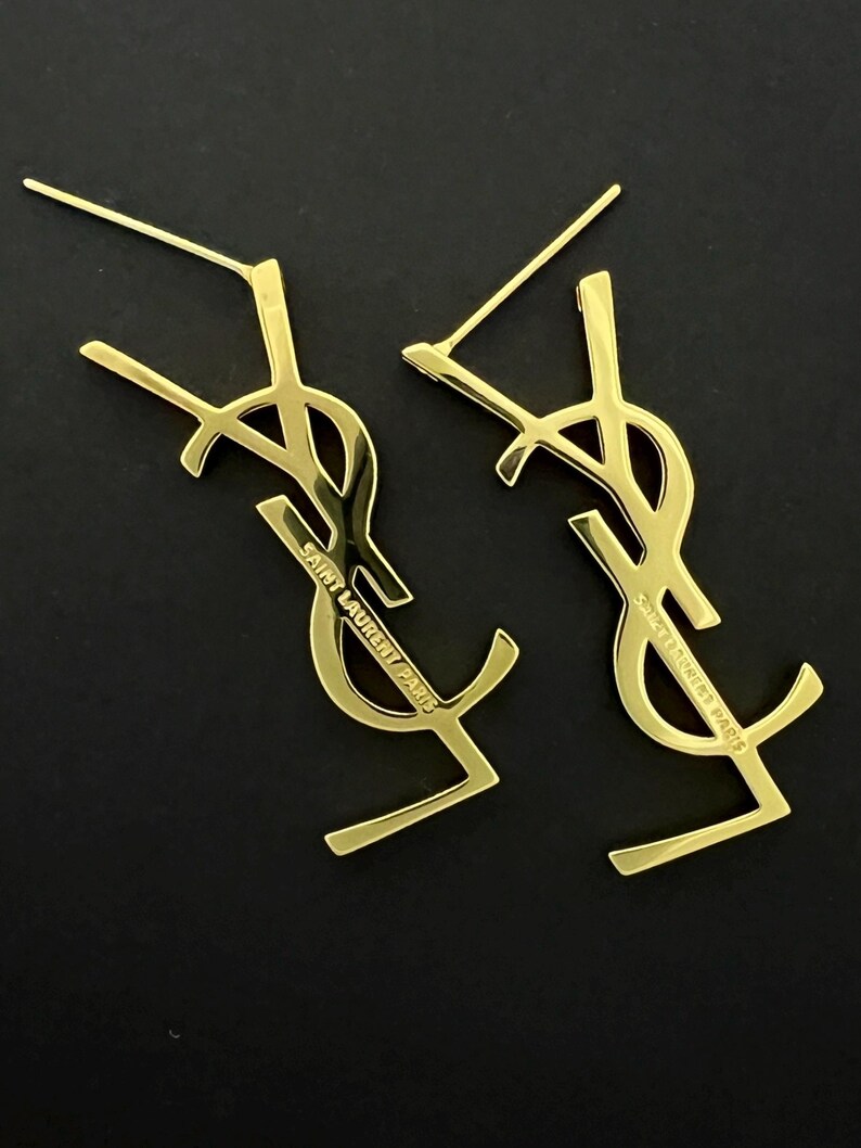 Vintage Yves Saint Laurent VTG YSL Gold Stud Earrings - Etsy