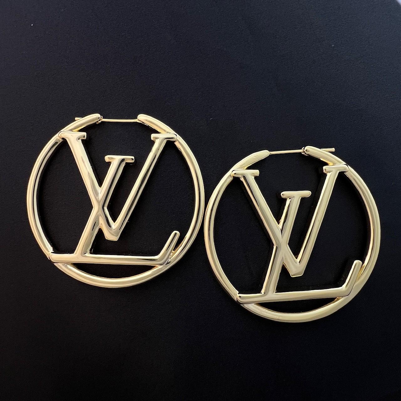 Vintage Louis Vuitton LV Hoop Earrings, Gift for Her - Etsy