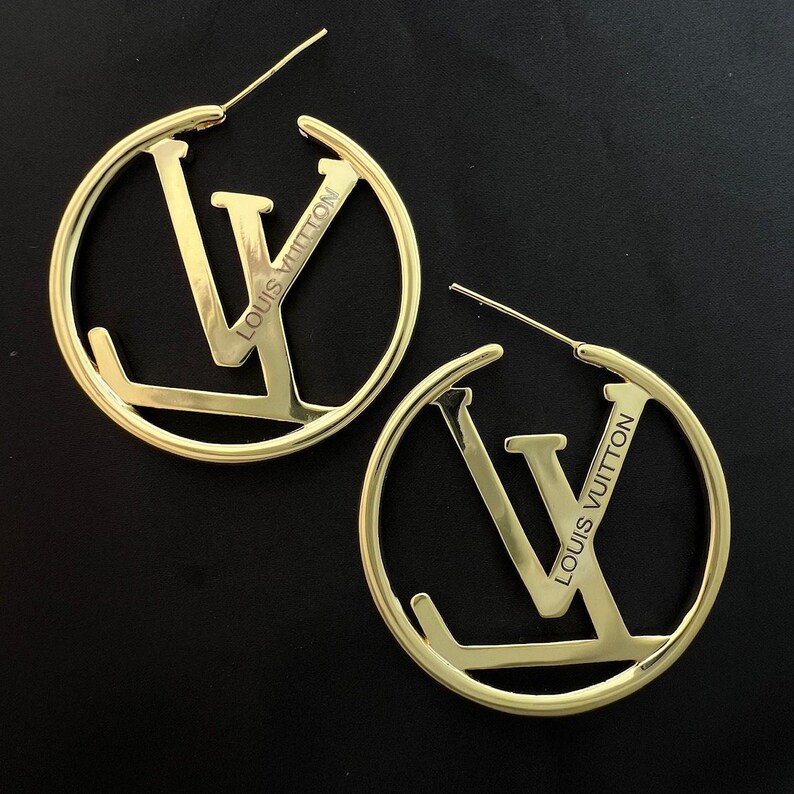 Vintage Louis Vuitton LV Hoop Earrings, Gift for Her - Etsy