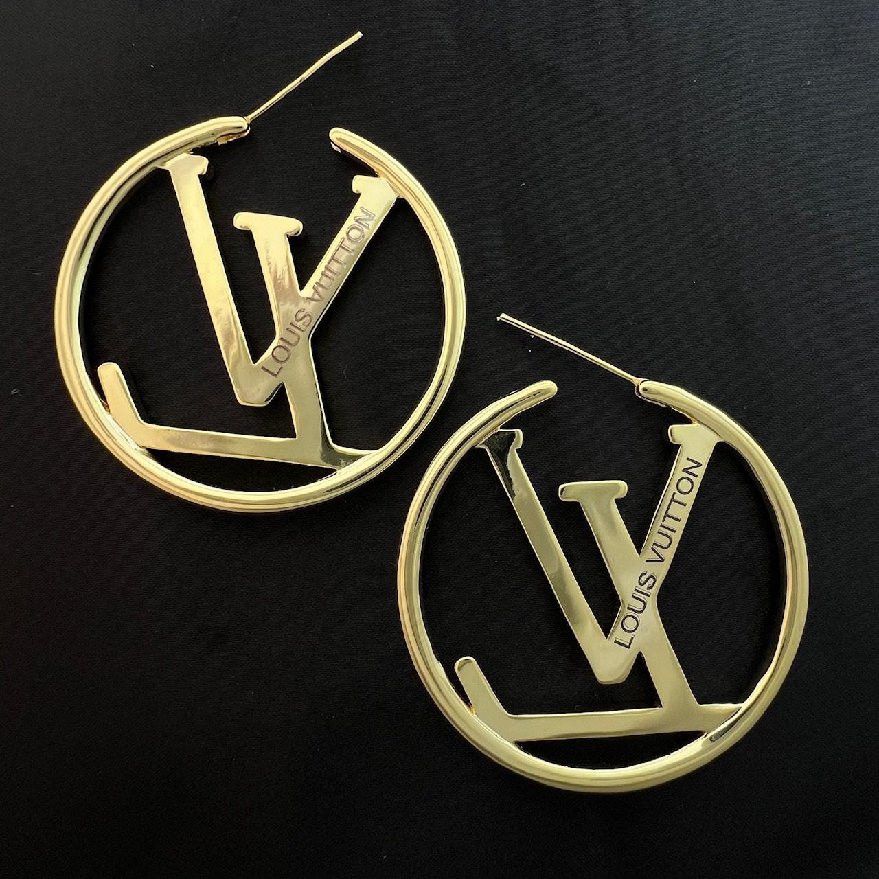 Vintage Louis Vuitton LV Hoop Earrings, Gift for Her - Etsy