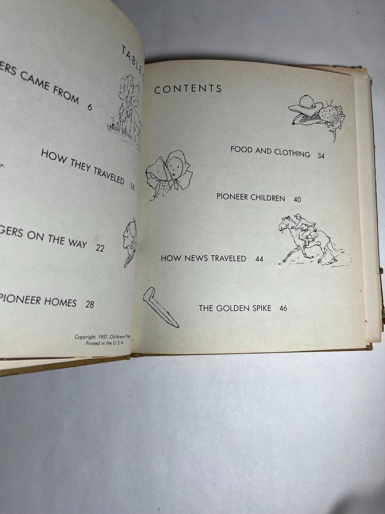 1957 Antique Illustrated Children's Book: the True Book of Pioneers - Etsy