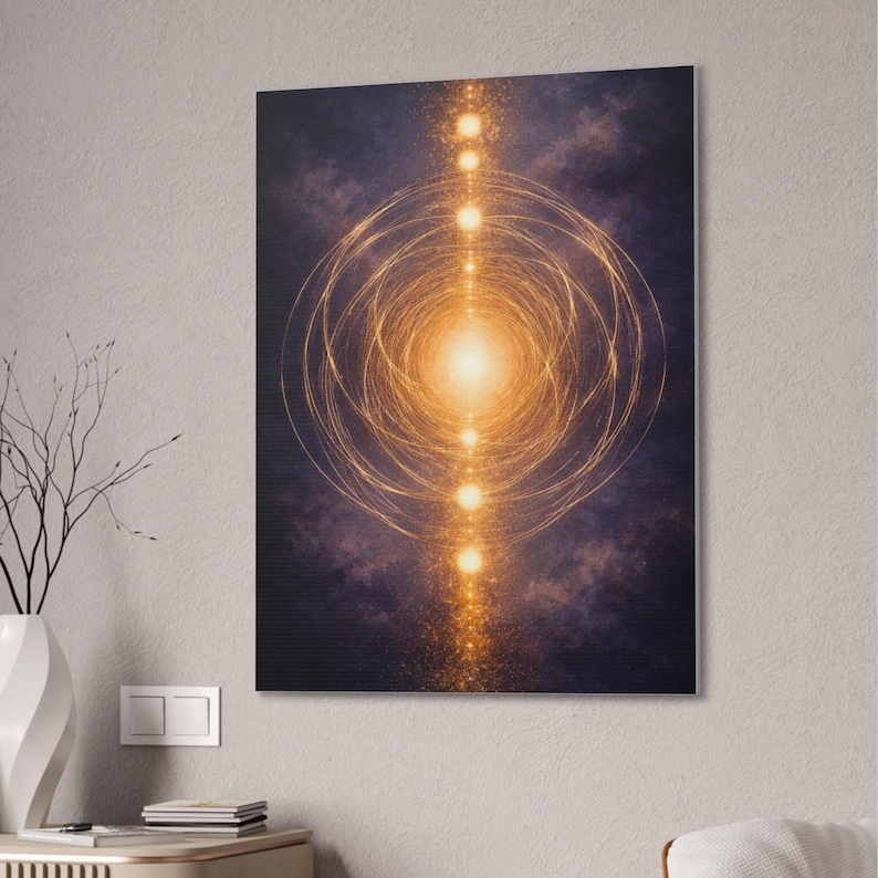 Sacred Geometry Spiritual Meditation Yoga Studio Wall Art, Golden ...