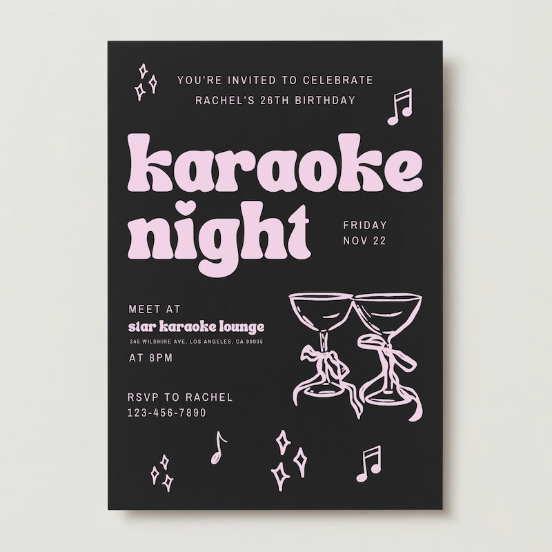 Karaoke Party Invite - Etsy