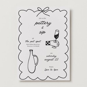 Editable Pottery and Sip Invitation Template | Printable Wine and Clay ...
