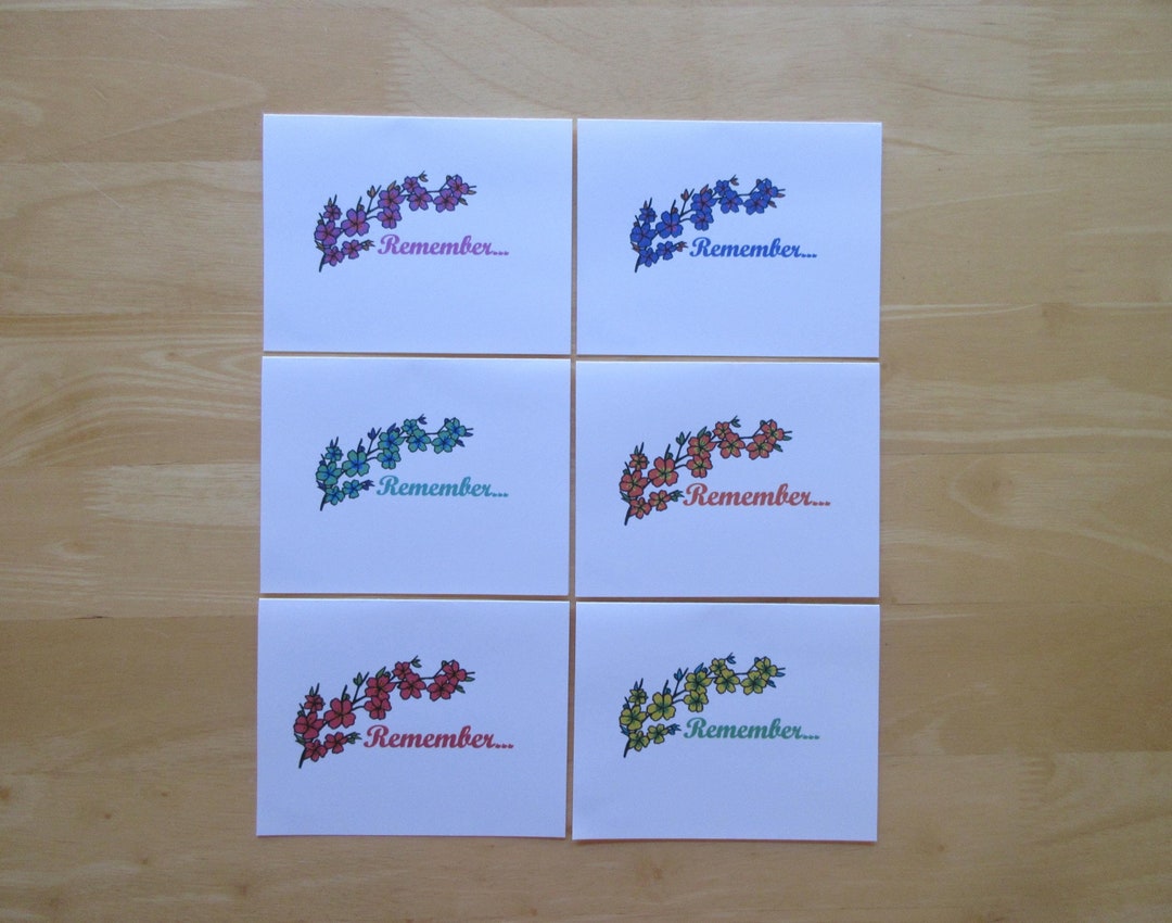 Floral Remember Greeting Cards | Colorful Flowers | Assorted Colors ...