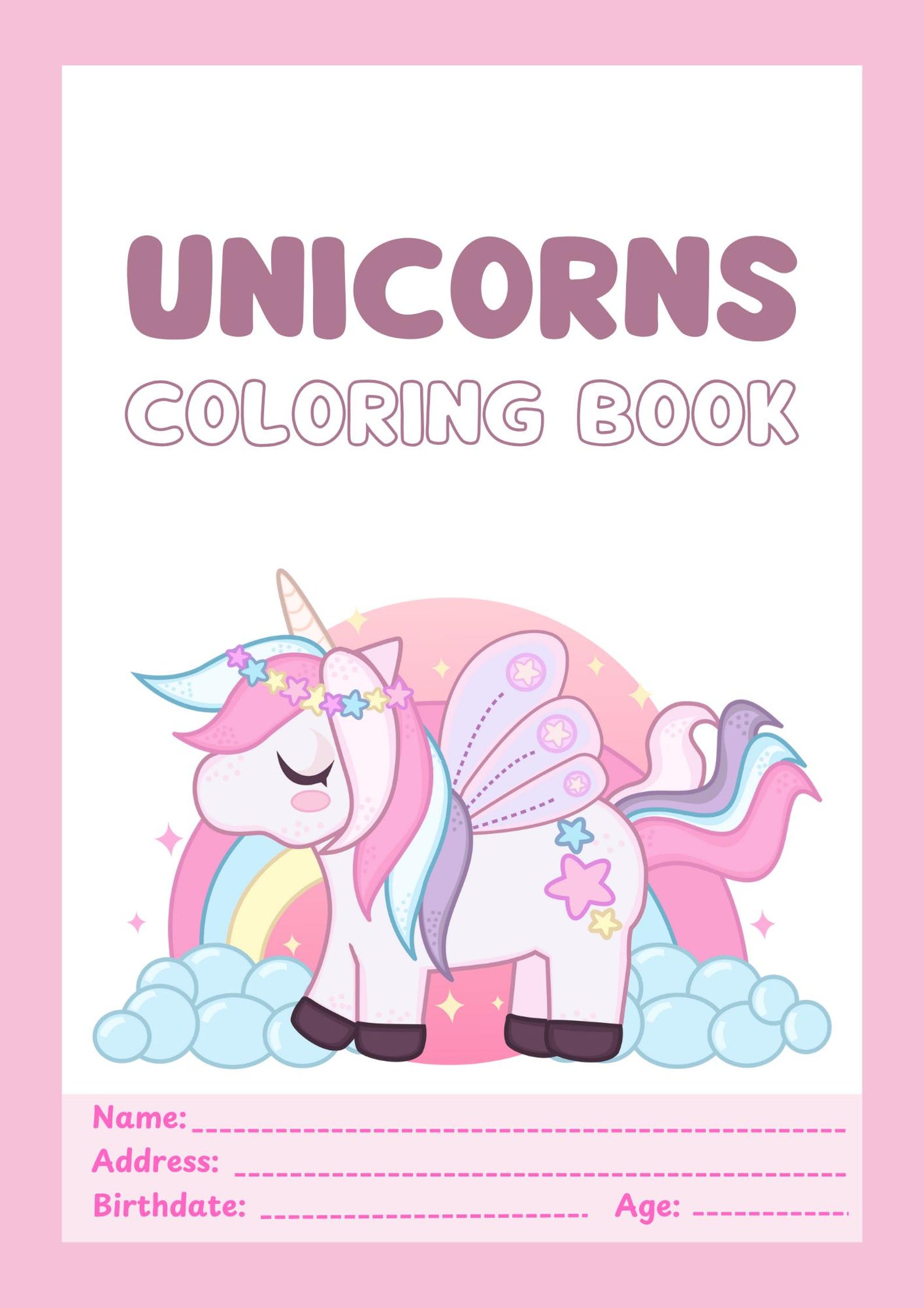 Busy Book Shapes Alphabet Numbers Coloring and Activity Book Unicorn ...