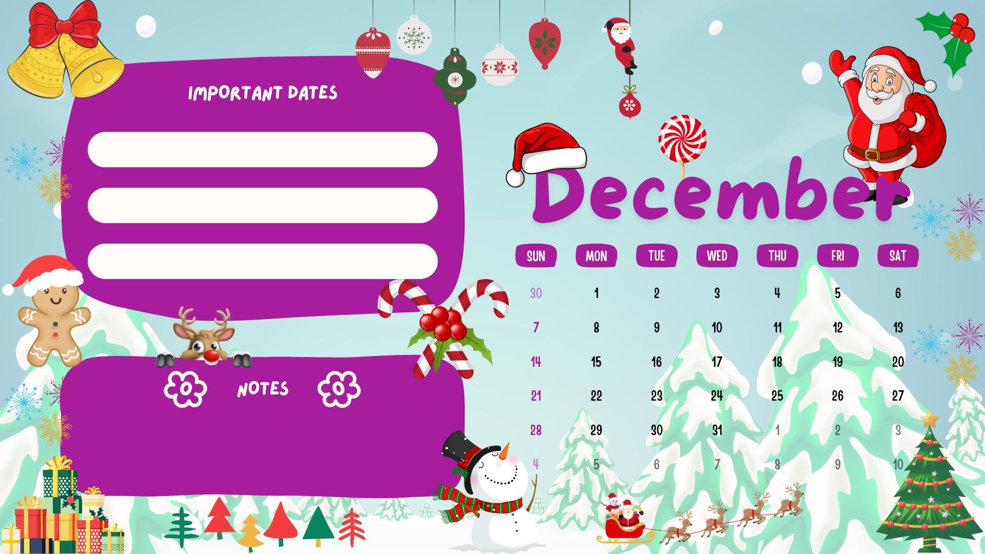 Printbable Kids Calender 2025, Wall Calender PDF, JPG, Children's ...