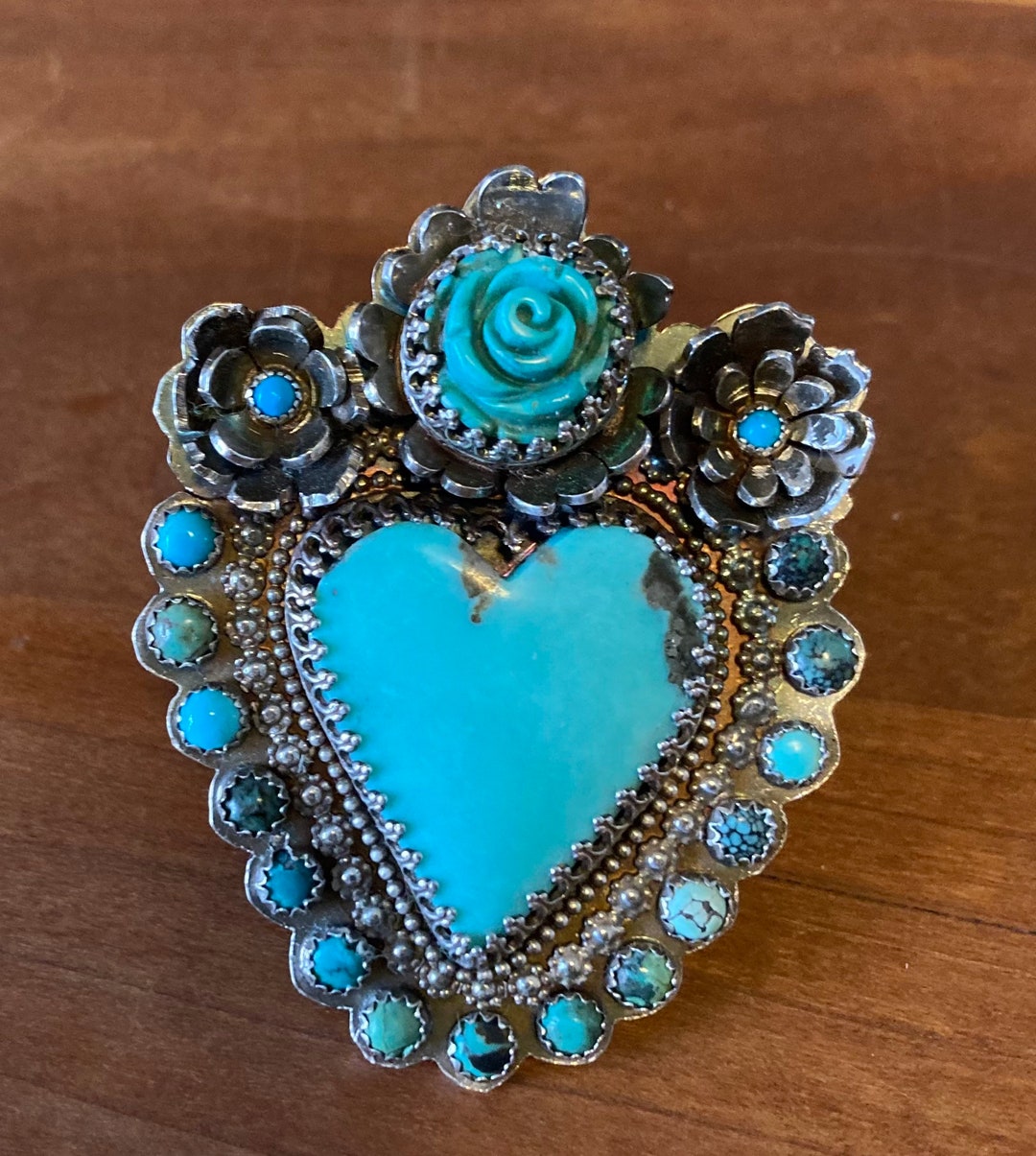 Handmade Turquoise Heart Ring, Sleeping Beauty Turquoise, Sterling ...