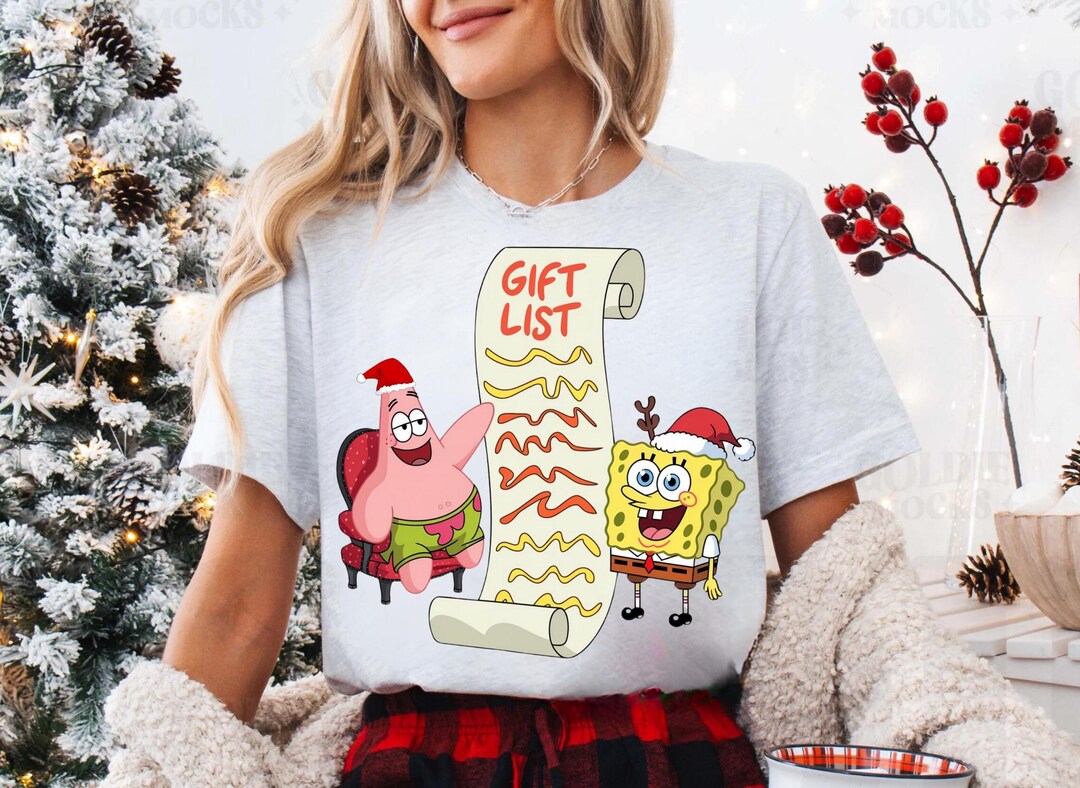 Spongebob and Patrick in Christmas Spirit Spongebob With a Festive ...