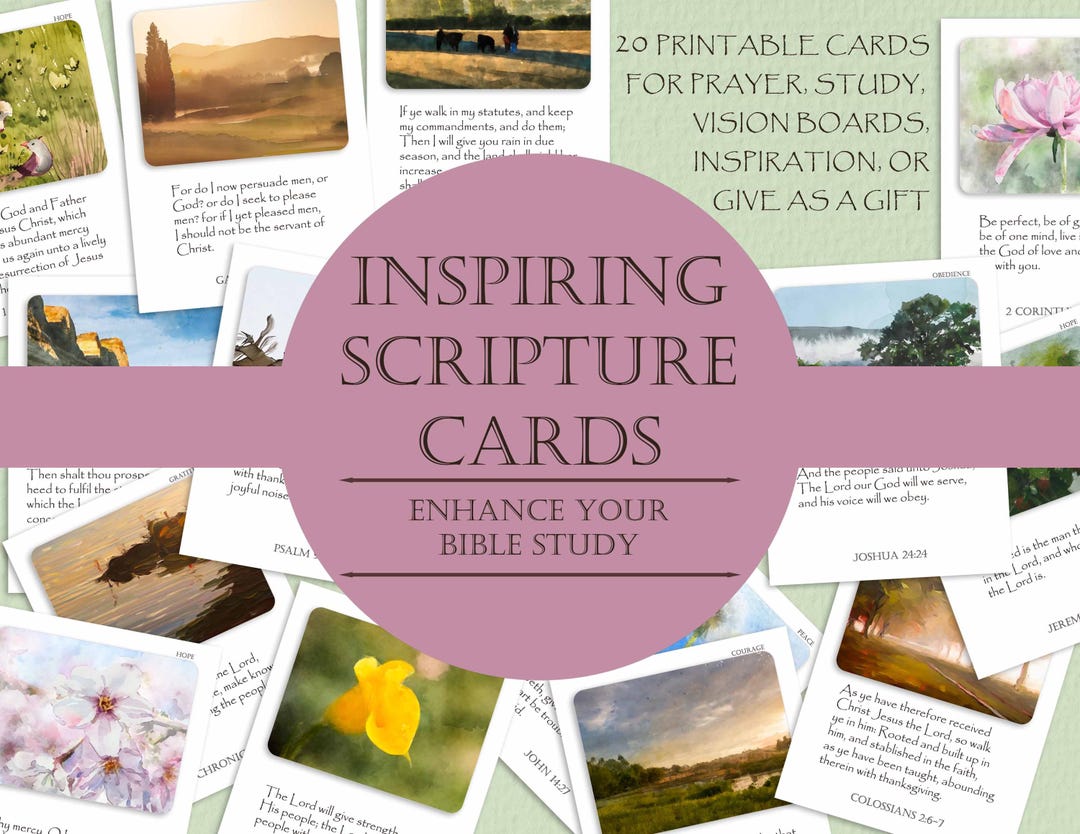 Scripture Verse Cards | Printable Bible Cards | Vision Board Cards ...