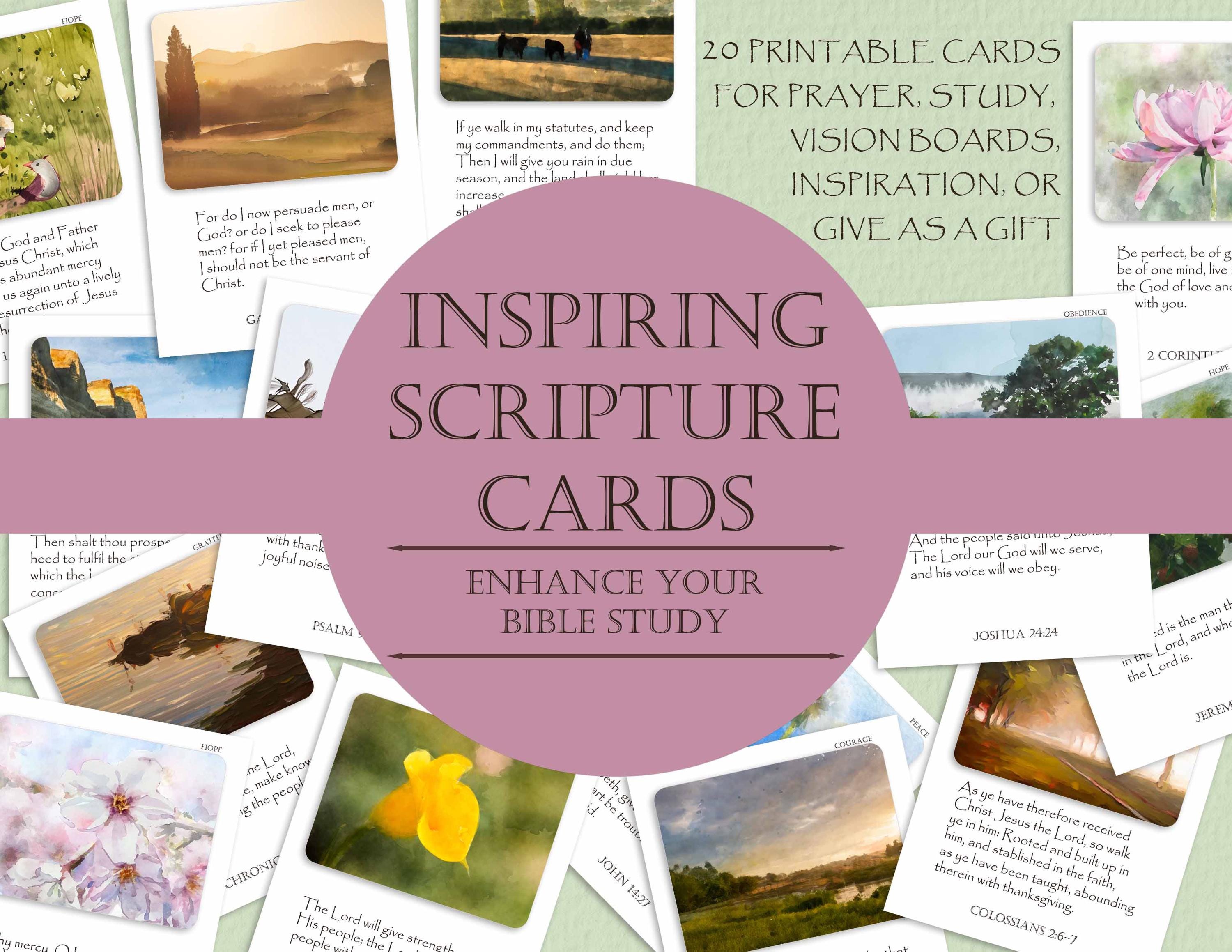 Scripture Verse Cards | Printable Bible Cards | Vision Board Cards ...