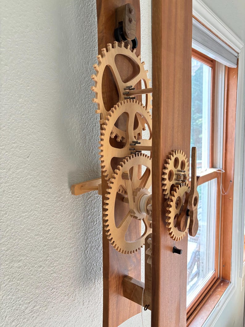 Handmade Myrtle Wood Pendulum Wall Clock With Wooden Gears - Etsy