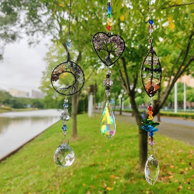 Crystal Tree Suncatcher | Crystal Chip Sun Catcher | Crystal Prism ...