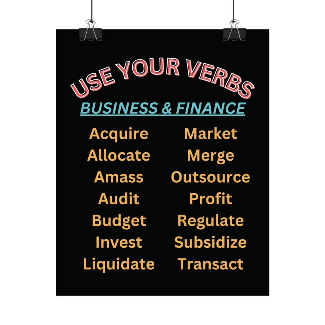 Business & Finance Words: Poster English Words, Gift for Writers ...