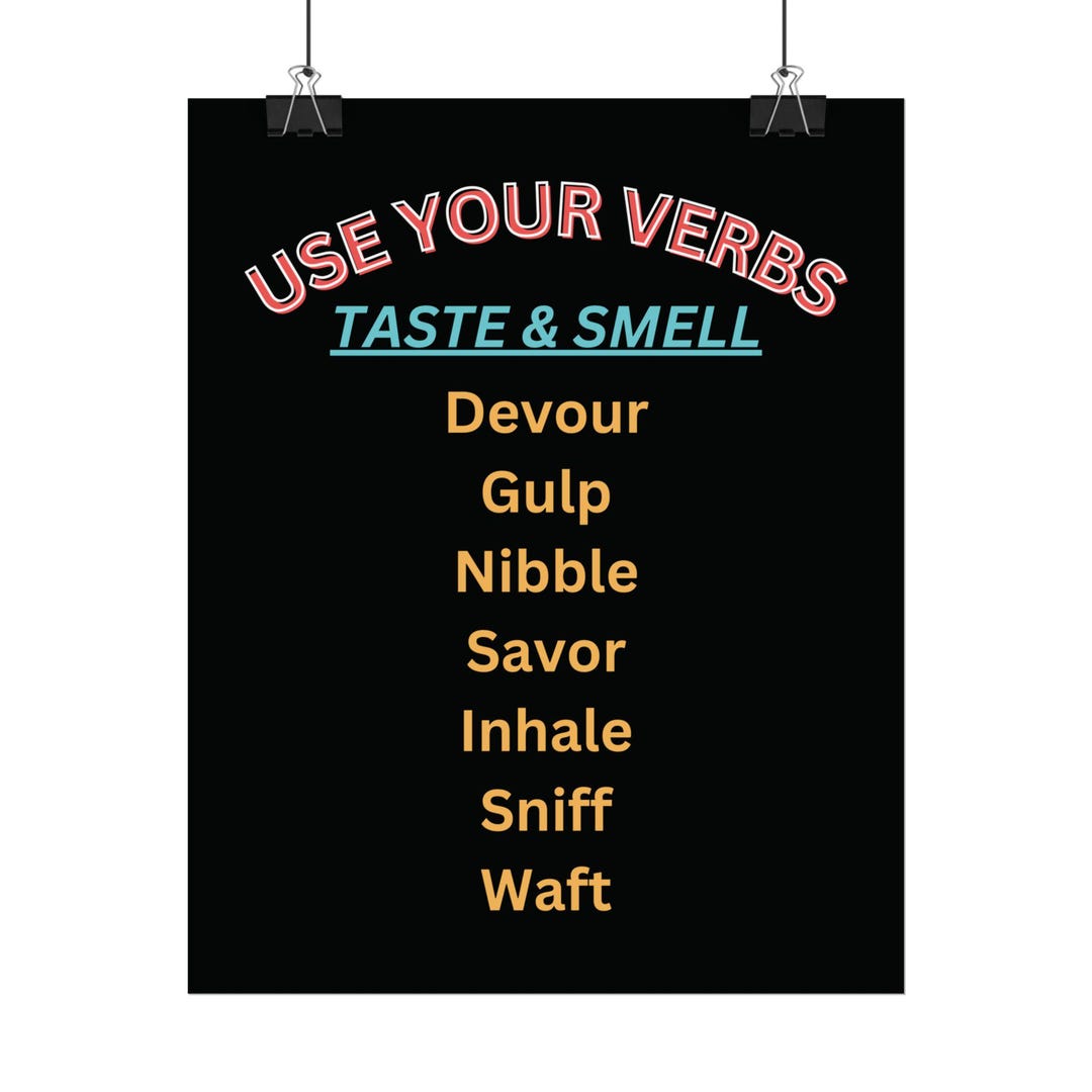 Taste & Smell Words: Poster English Words, Gift for Writers, Students ...