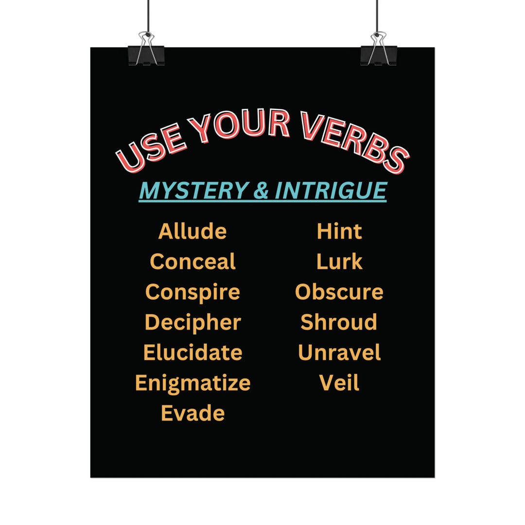 Mystery & Intrigue Words: Poster English Words, Gift for Writers ...