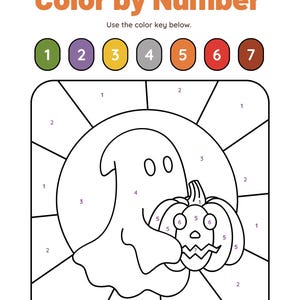 Color by Number Halloween Book for Kids & Adults - Etsy