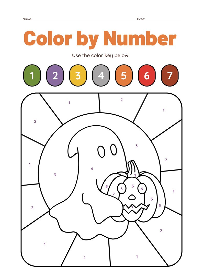 Color by Number Halloween Book for Kids & Adults - Etsy