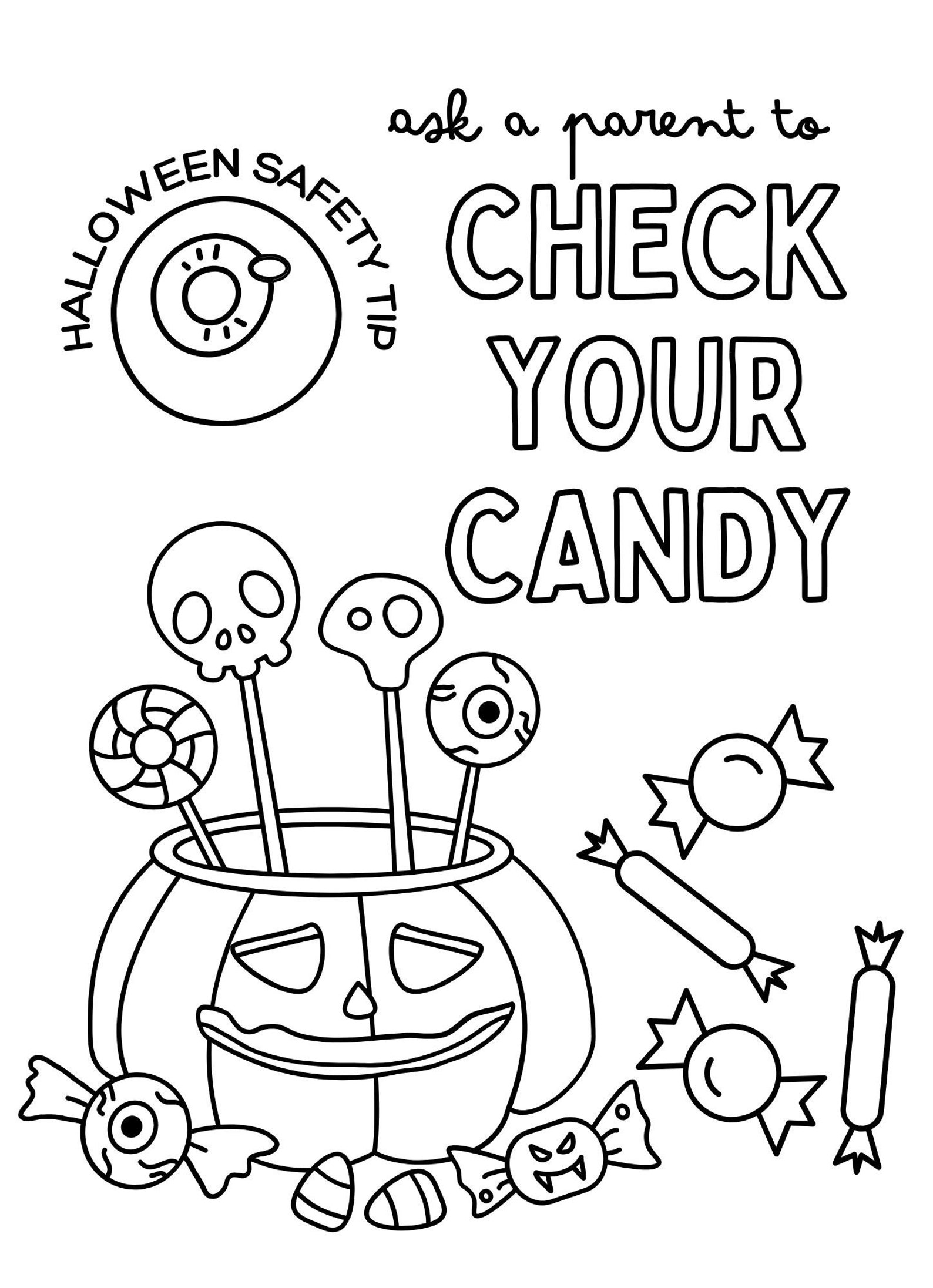 Halloween Safety Tips Coloring Pages - Etsy