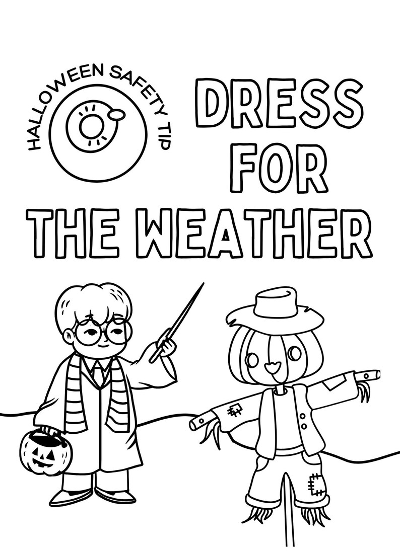 Halloween Safety Tips Coloring Pages - Etsy