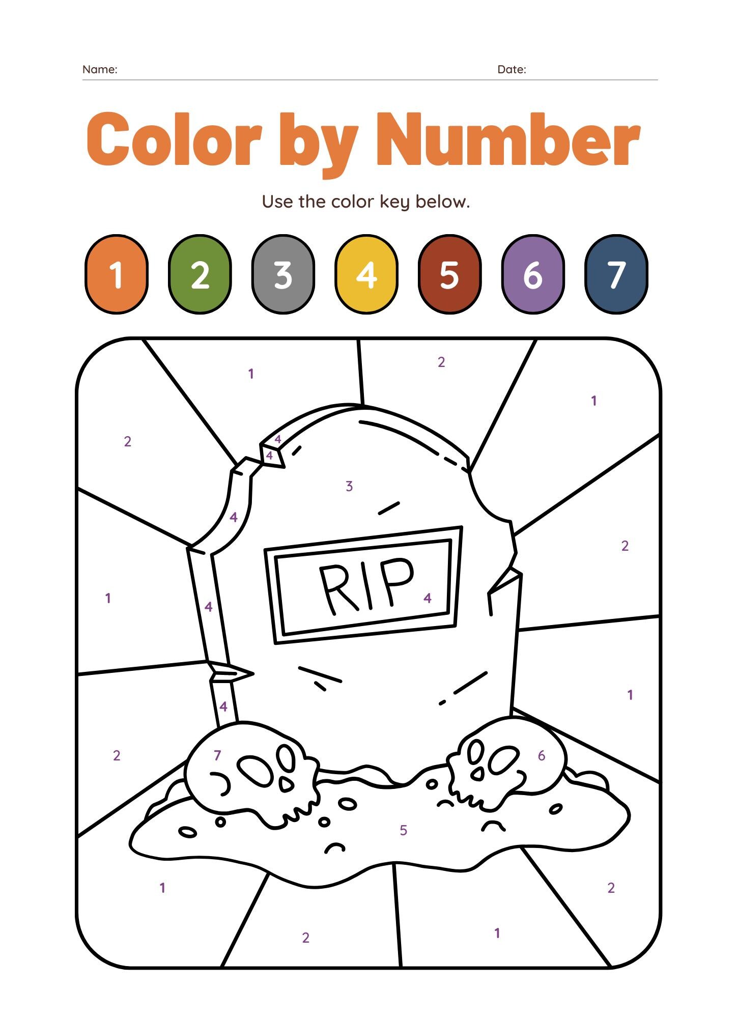 Color by Number Halloween Book for Kids & Adults - Etsy