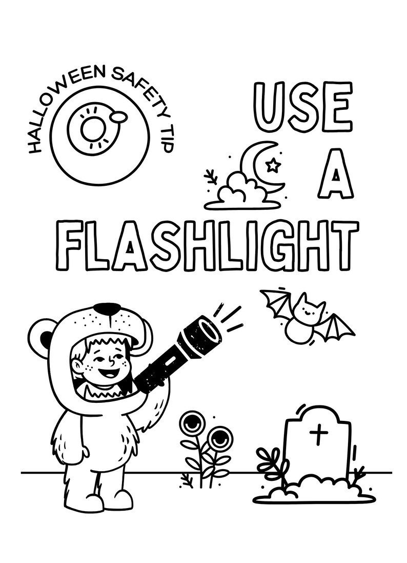 Halloween Safety Tips Coloring Pages - Etsy