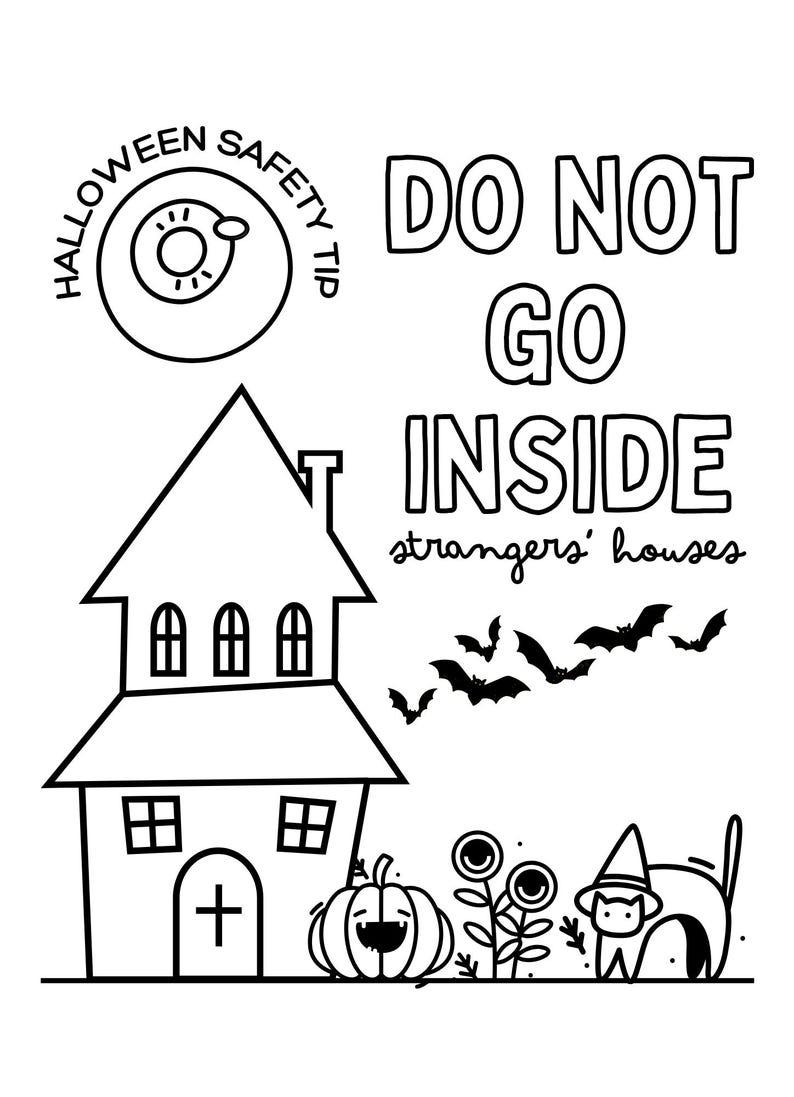 Halloween Safety Tips Coloring Pages - Etsy