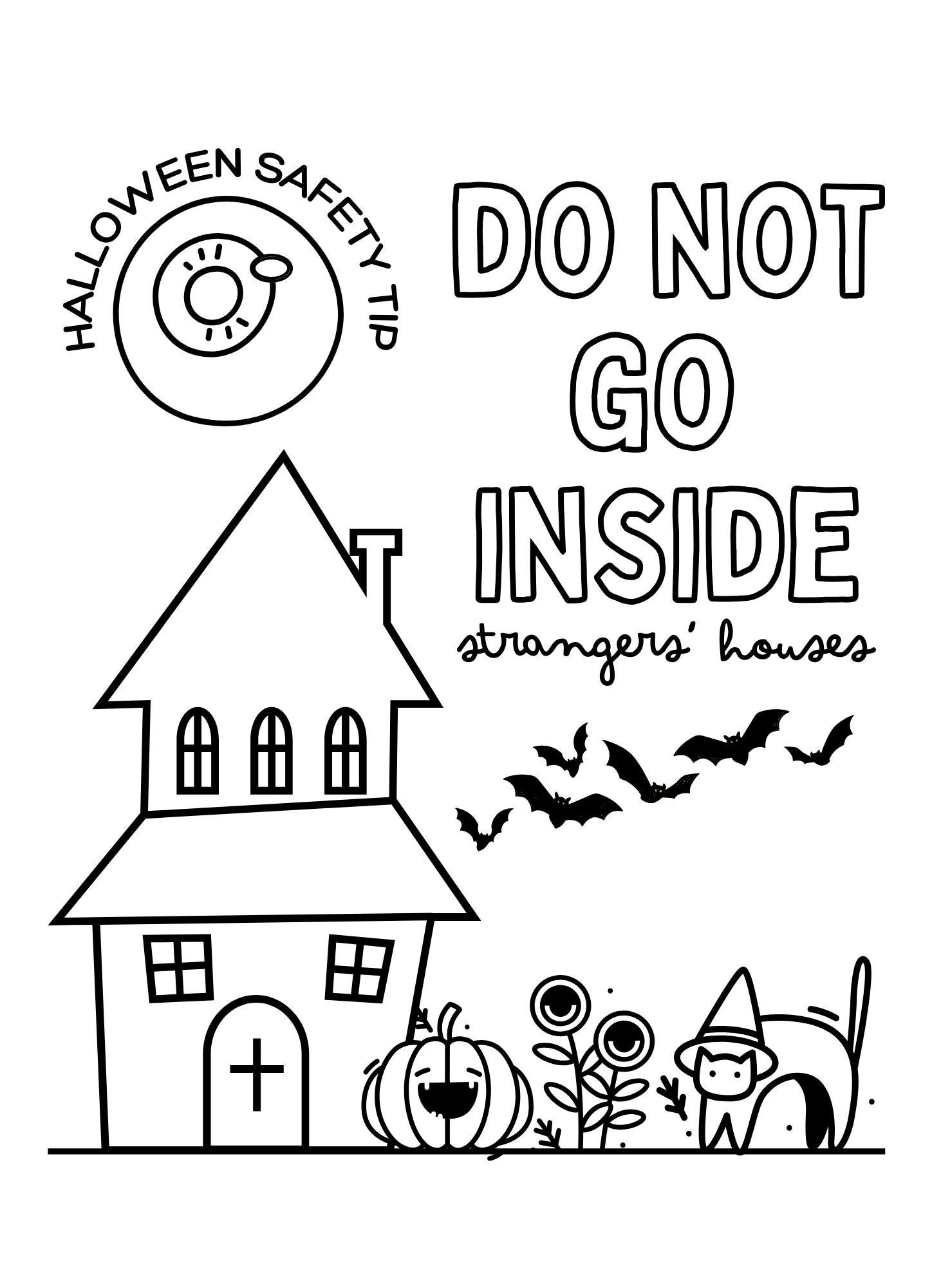 Halloween Safety Tips Coloring Pages - Etsy
