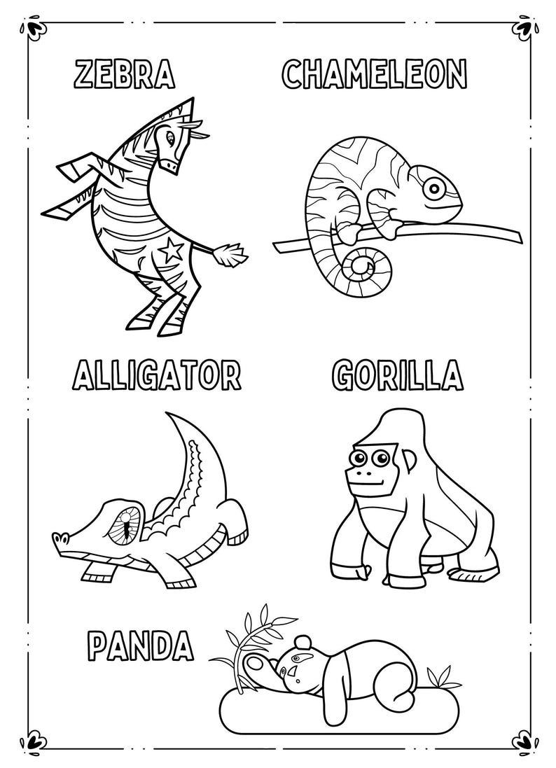 Wildlife Printable Coloring Pages for Kids - Etsy