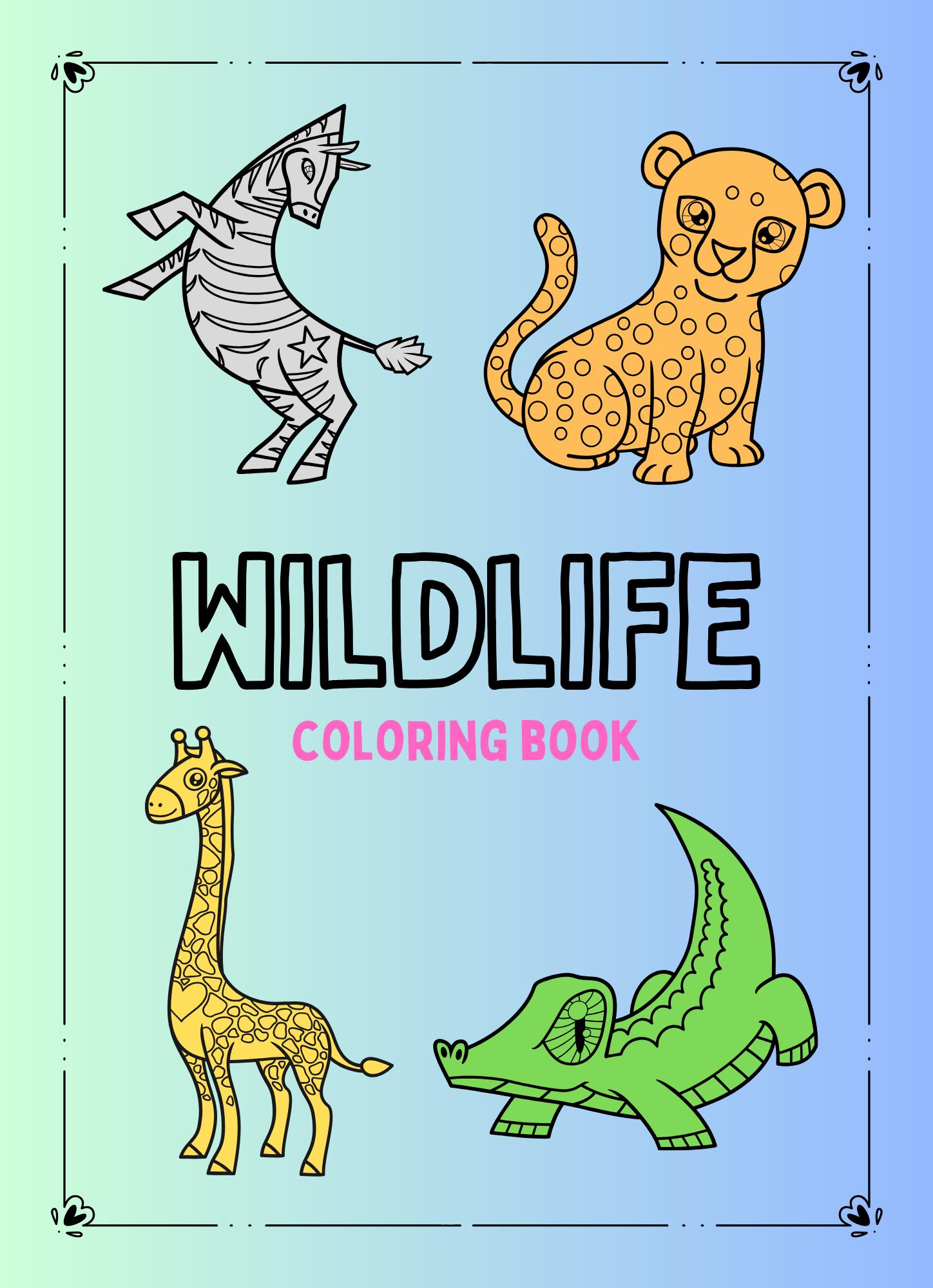 Wildlife Printable Coloring Pages for Kids - Etsy