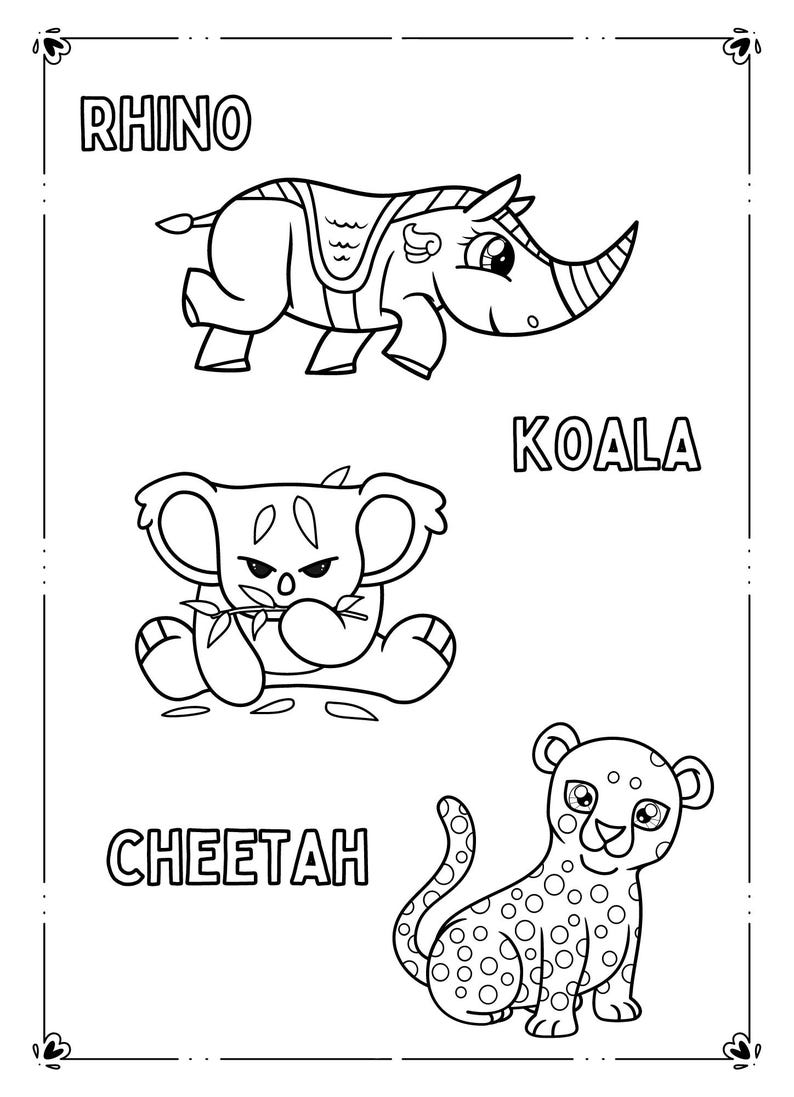 Wildlife Printable Coloring Pages for Kids - Etsy