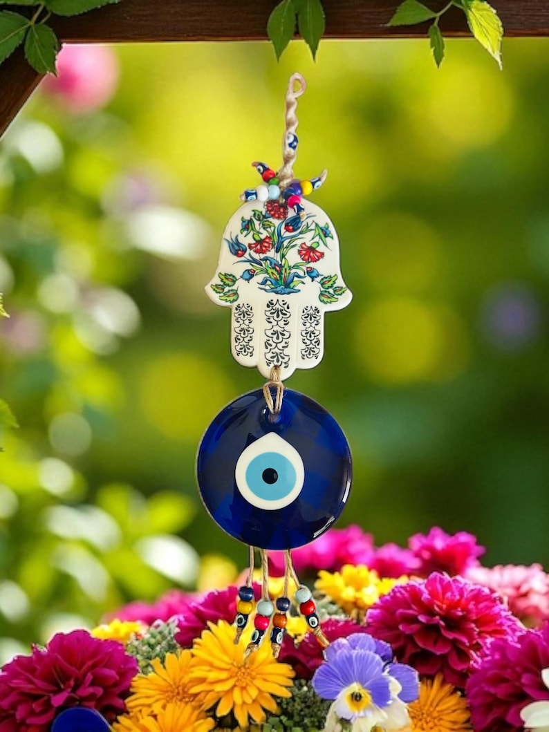 Handmade Turkish Evil Eye Wall Hanging, Hamsa Amulet, Home Protection ...