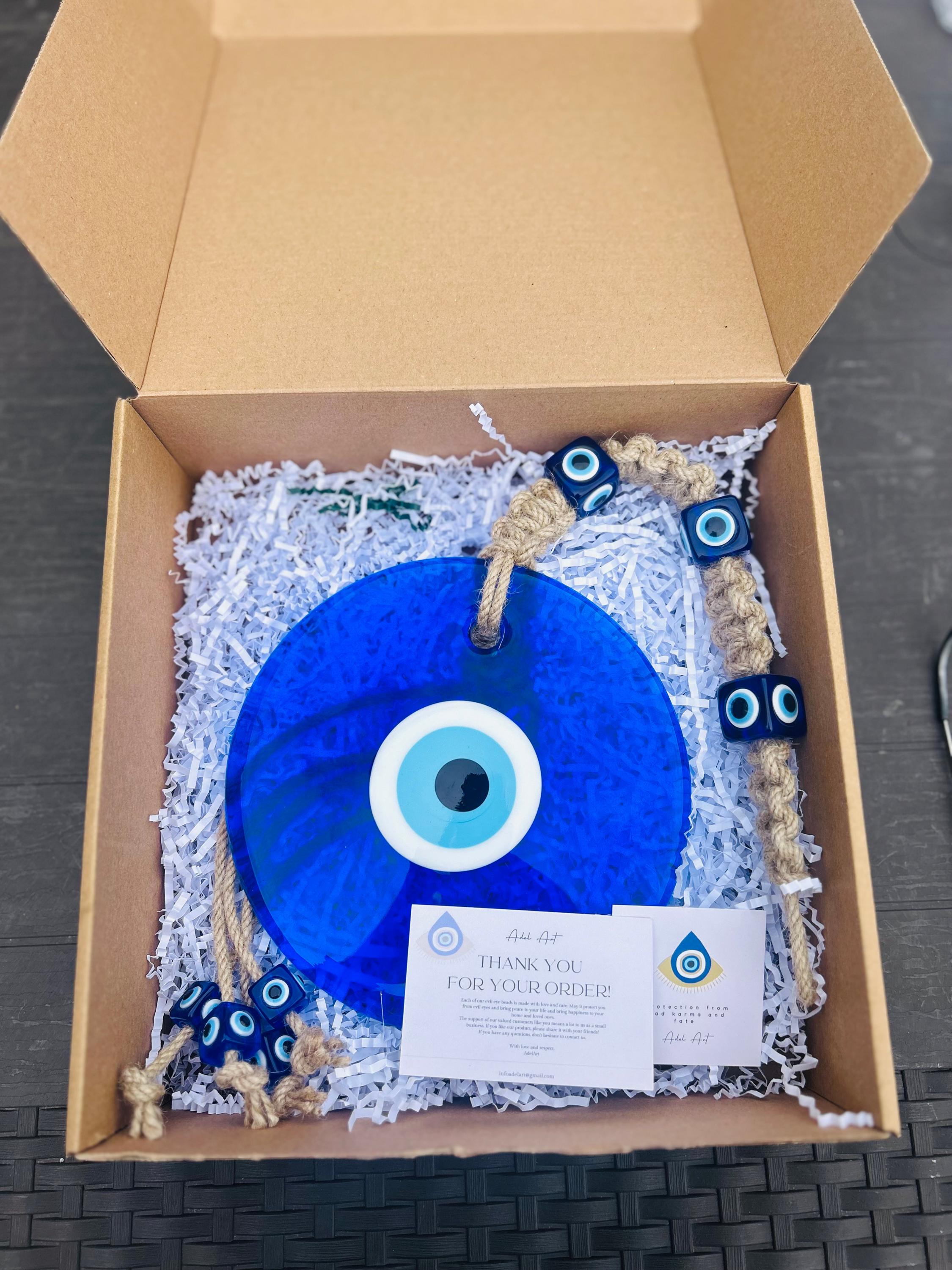 Handmade Glass Evil Eye Wall Hanging, Home Protection Decor - Etsy