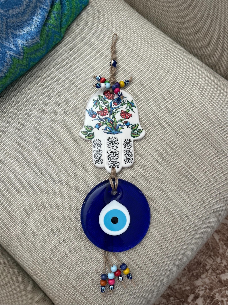 Handmade Turkish Evil Eye Wall Hanging, Hamsa Amulet, Home Protection ...