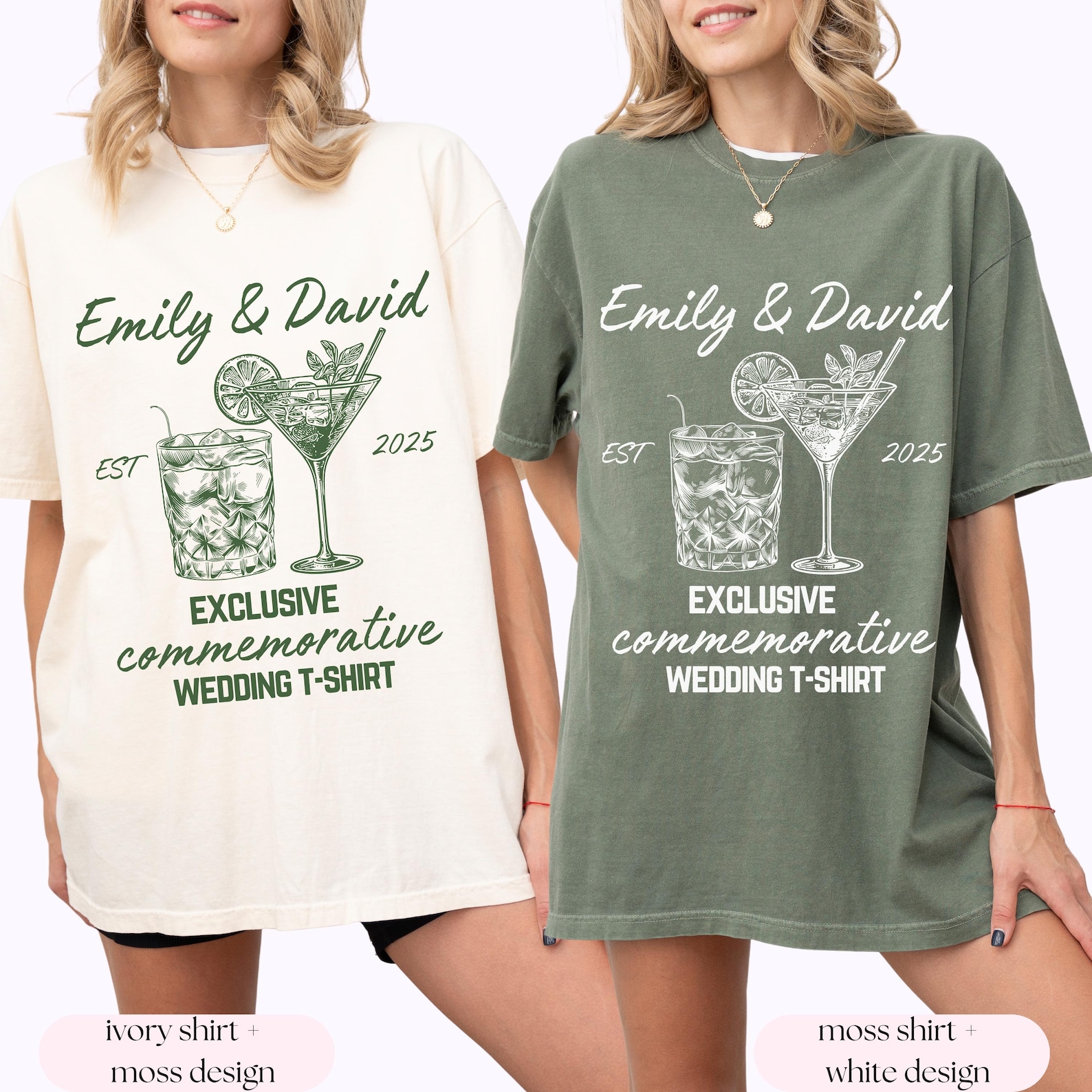 Custom Wedding Cocktail T-shirt: Comfort Colors Newlywed Gift - Etsy