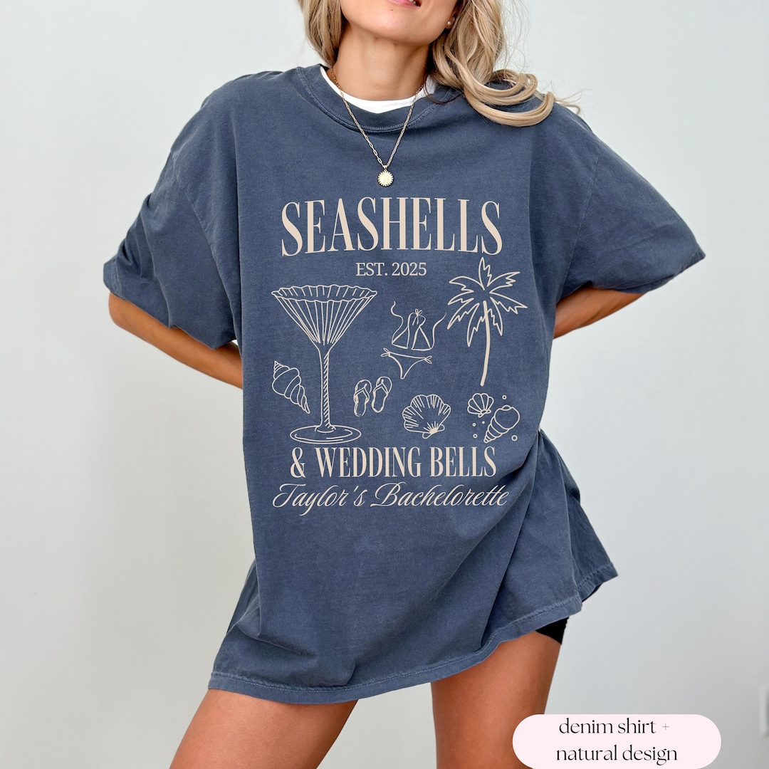 Seashells and Wedding Bells Bachelorette Shirt, Custom Location Bach ...
