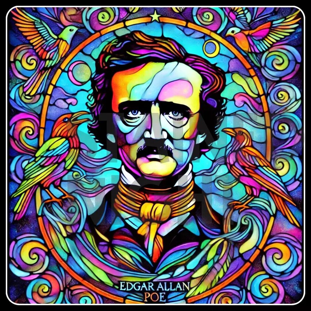 Neon Poe Sticker in Stained Glass Design - Etsy