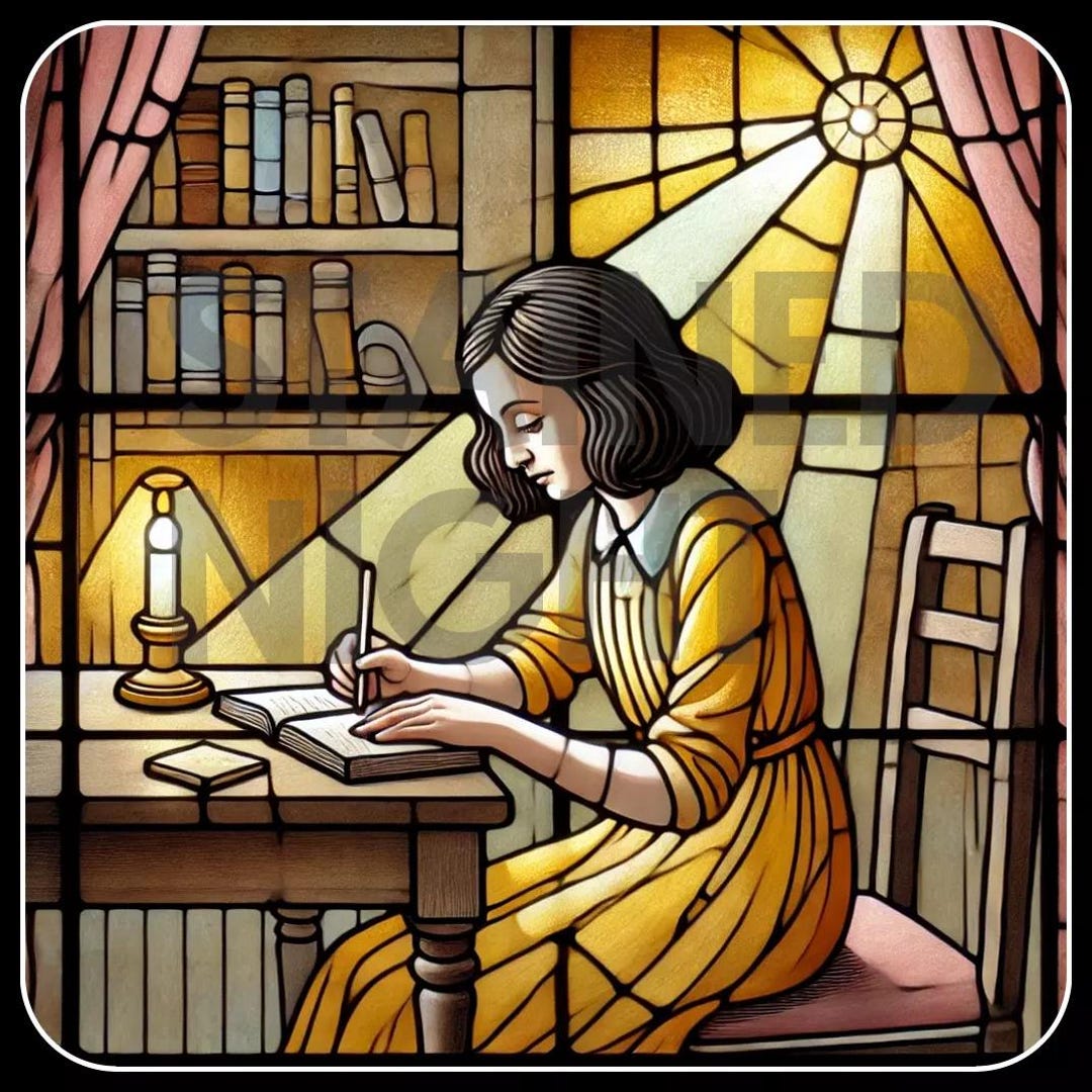 Anne Frank Sticker in Stained Glass Design - Etsy