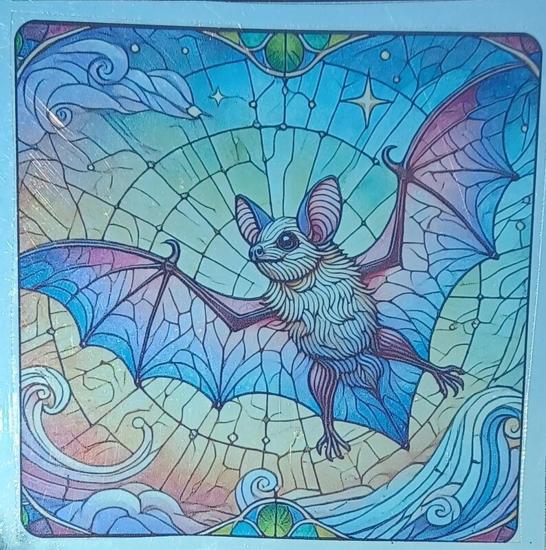 Cute Halloween Bat in Stained Glass Design - Etsy