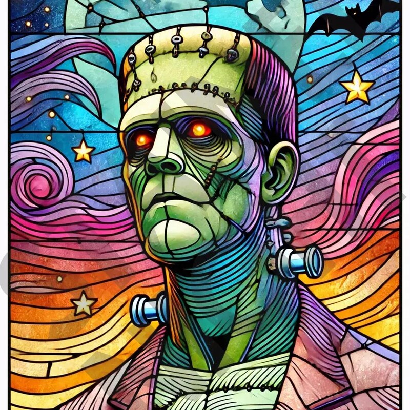 Frankenstein Window Decal - Etsy