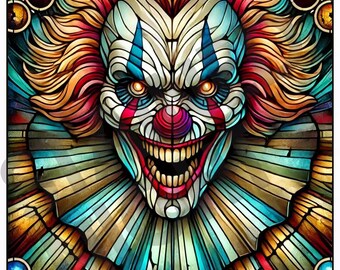 Scarecrow Halloween Sticker in Stained Glass Design - Etsy