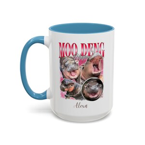 Personalized Moo Deng Mug , Custom Name Funny Hippo Mug , Unique Gift ...