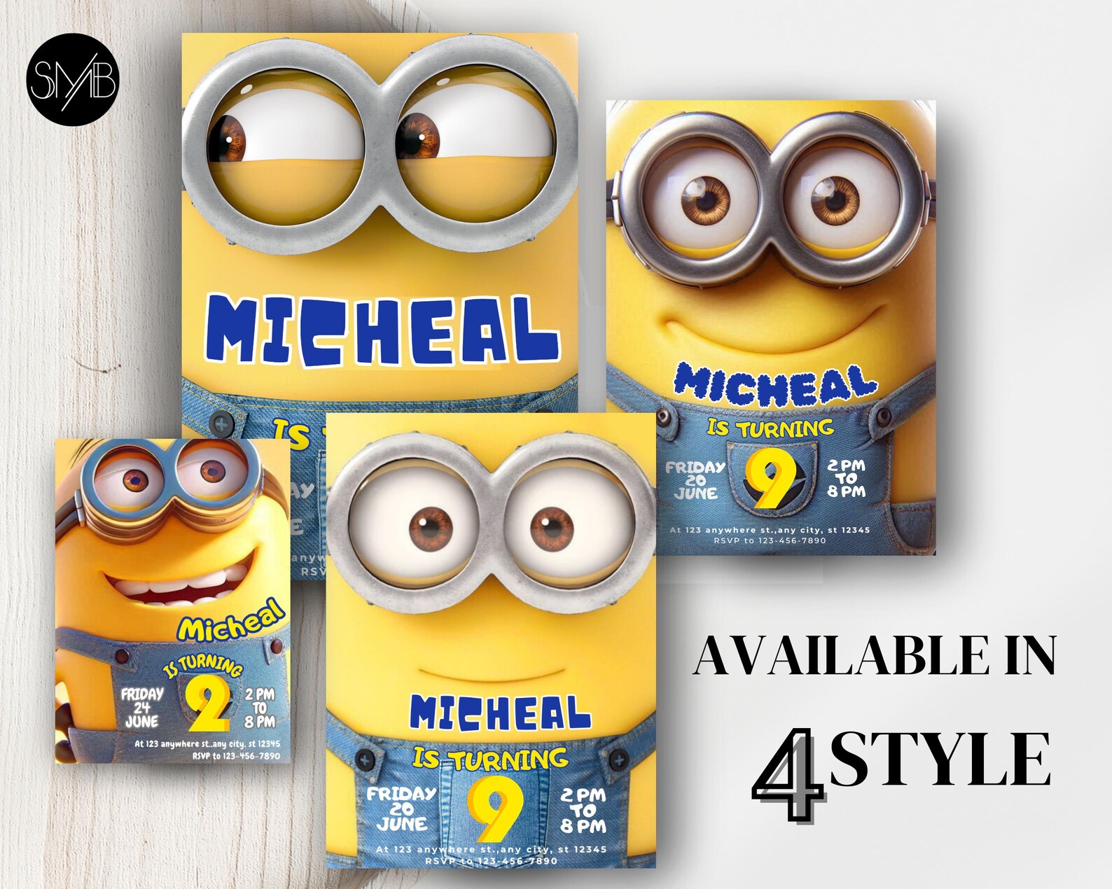 Editable Yellow Minion Birthday Party Invitation Template/ Minion ...