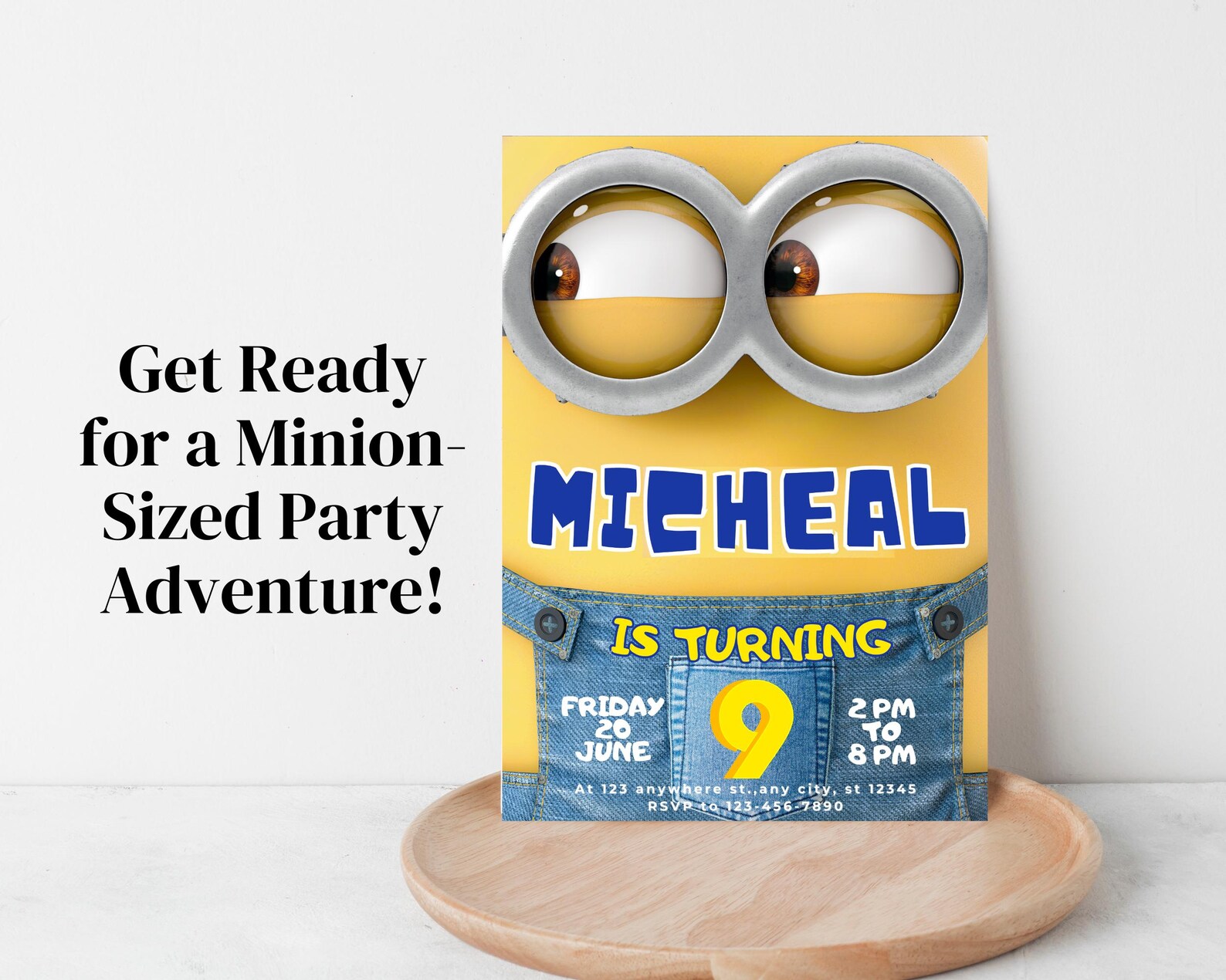 Editable Yellow Minion Birthday Party Invitation Template/ Minion ...