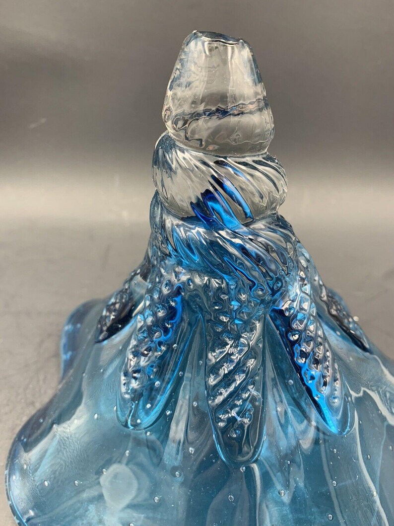 Peter Patterson Art Glass Nautical Blue Open Flower Figurine USA Signed ...