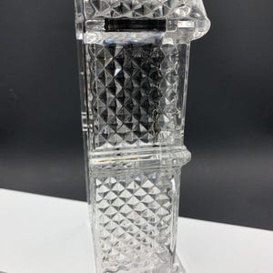 Vtg Castle Reine Quartz 24% Lead Crystal Clear Pendulum Clock 8 Battery ...