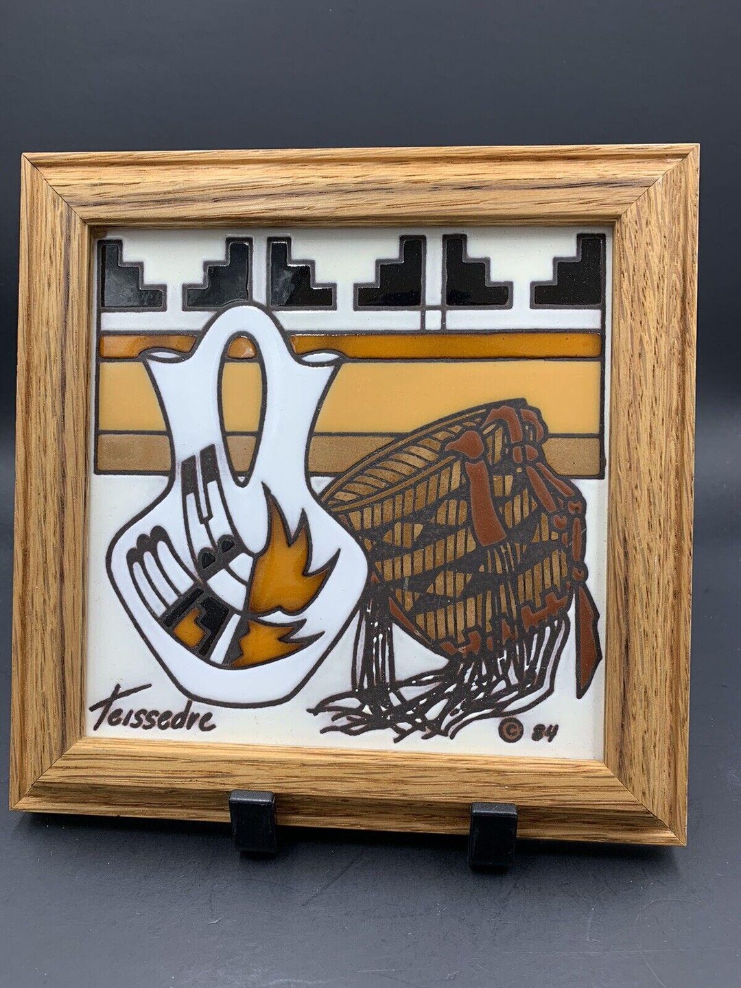 Cleo Teissedre 7"x7" Framed Southwest Art Ceramic Tile 1984 - Etsy